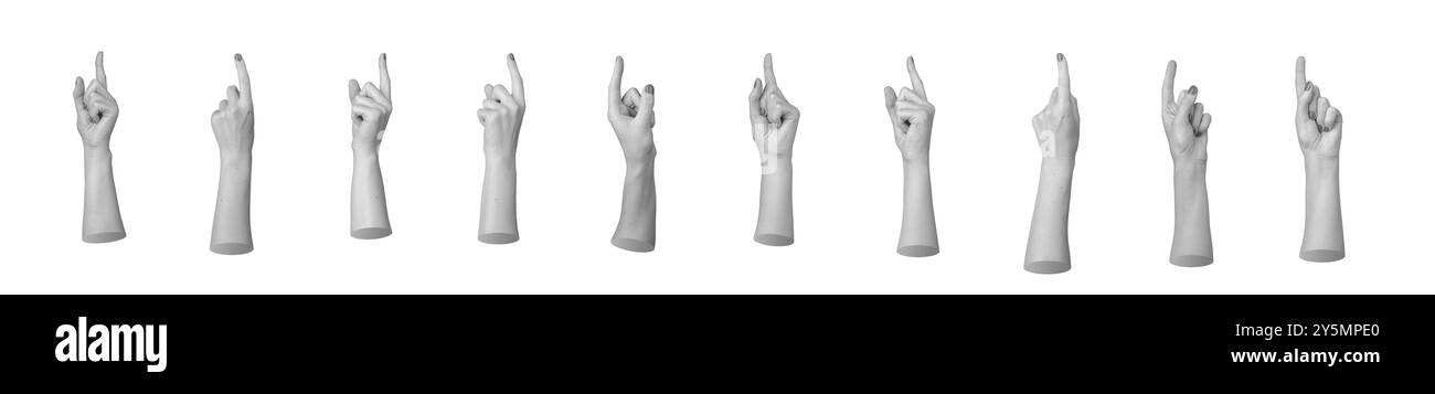 Index finger pointing up, hand gesture for indicating, advertising ...