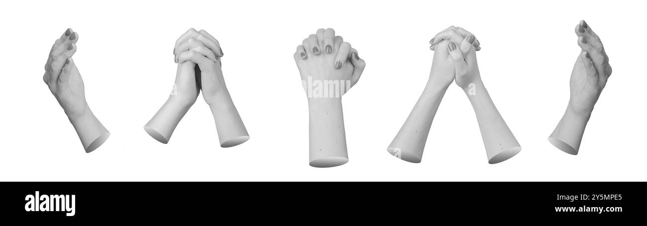 Different hand signs for holding, grabbing, supporting, isolated on ...