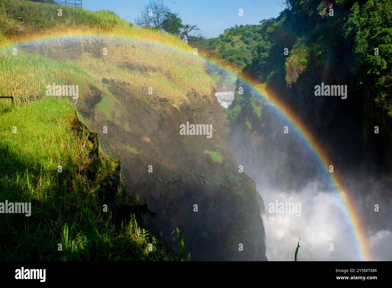 A Rainbow at Murchison Falls along the River Nile in Uganda Stock Photo ...