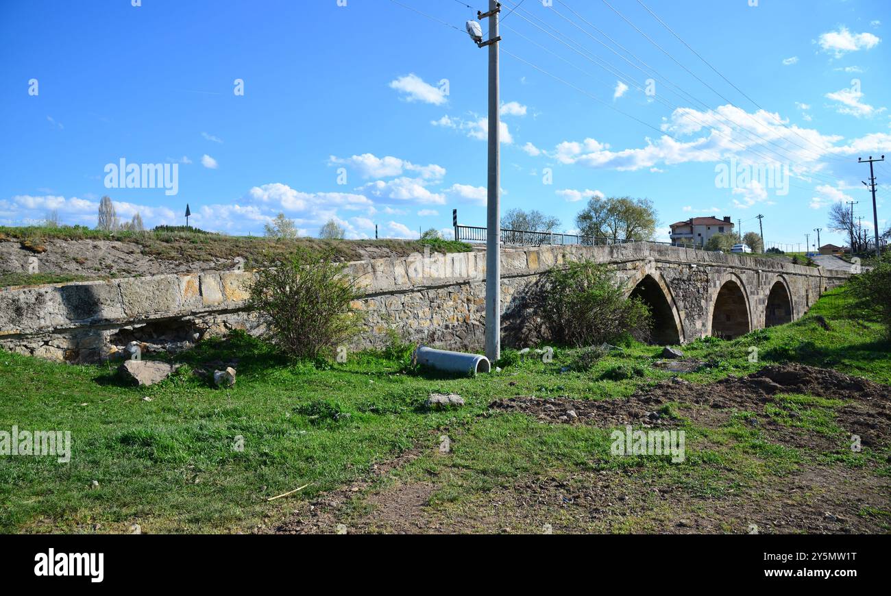 Ulusu Bridge, located in Cankiri, Turkey, was built in the 16th century ...