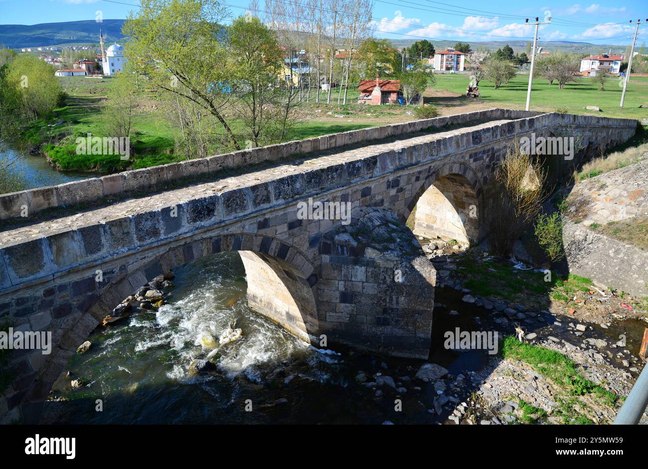 Ulusu Bridge, located in Cankiri, Turkey, was built in the 16th century ...