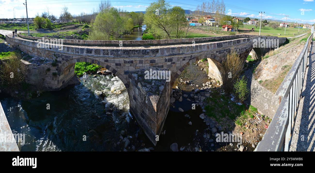Ulusu Bridge, located in Cankiri, Turkey, was built in the 16th century ...