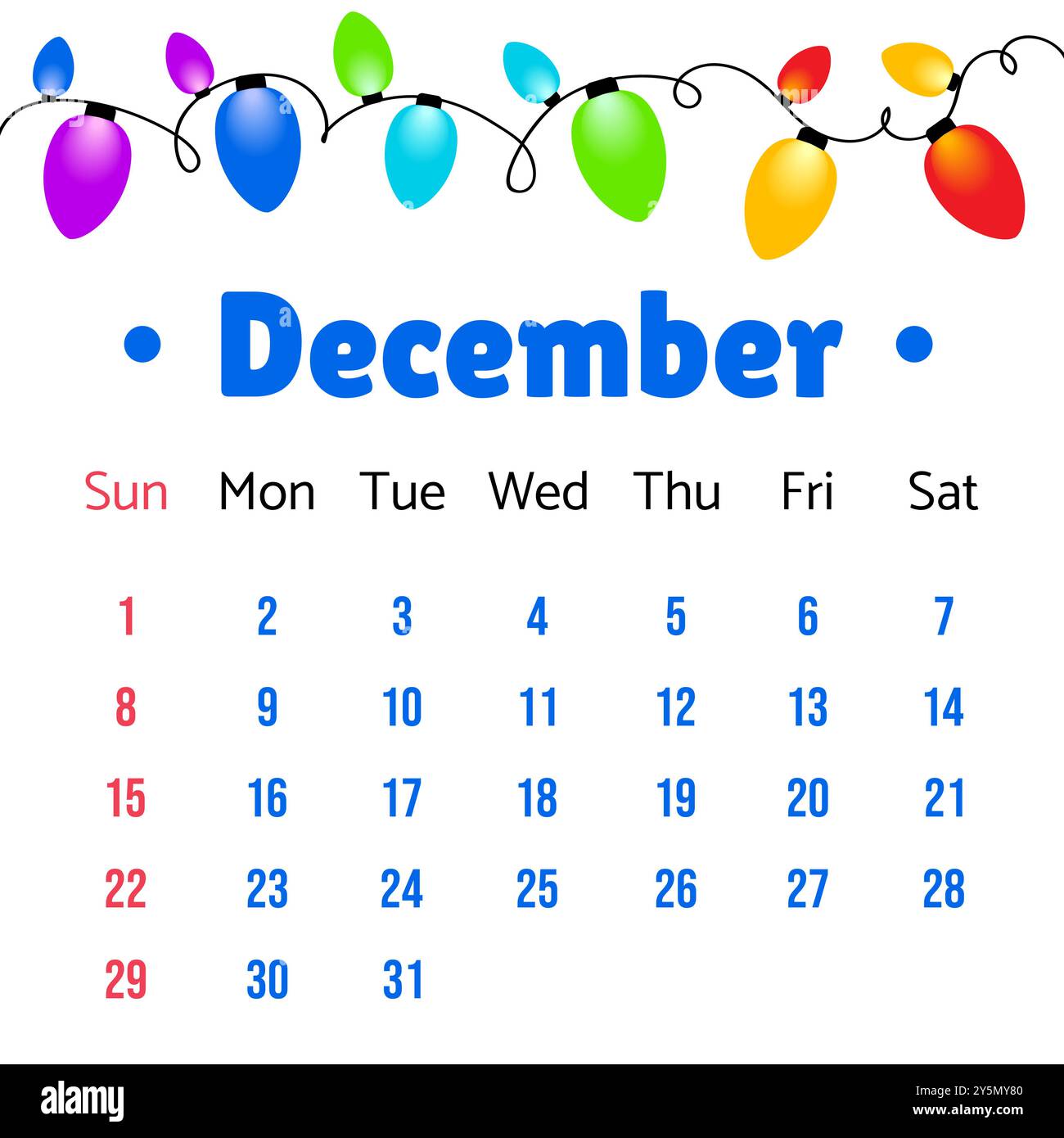 December 2024 Calendar. December 2024 Calendar vector illustration with ...