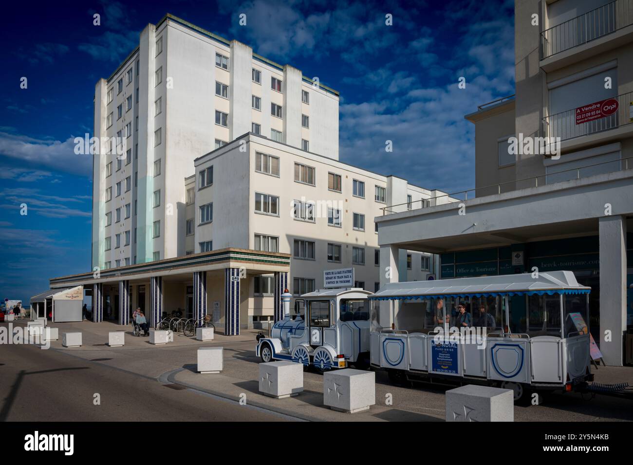 Berk-Sur-Mer, France - 09 21 2024: View of the Berk esplanade with the ...