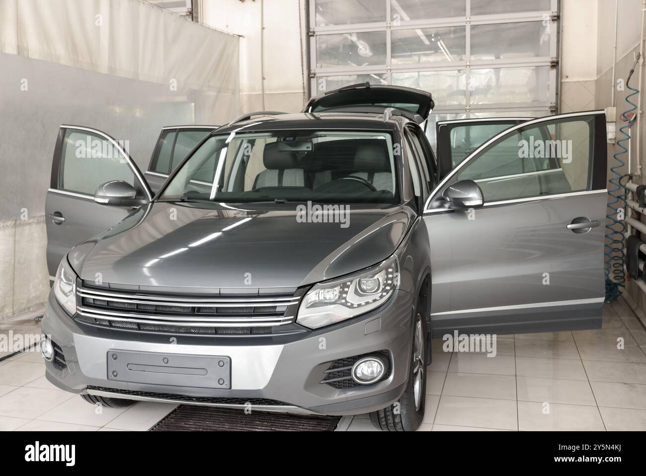 Clean auto after washing at car wash Stock Photo - Alamy