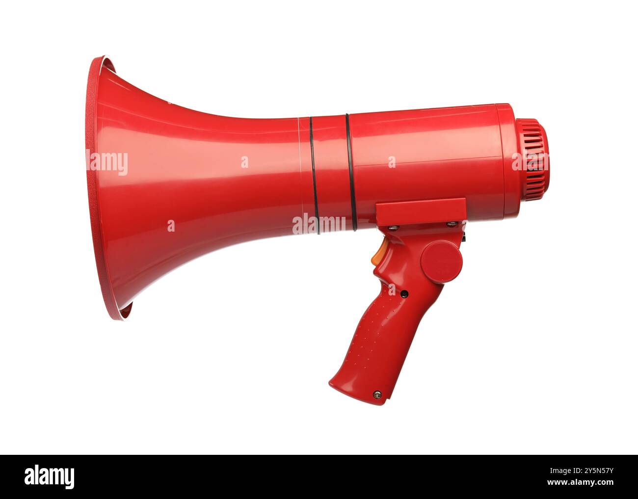 One wireless megaphone speaker isolated on white Stock Photo - Alamy