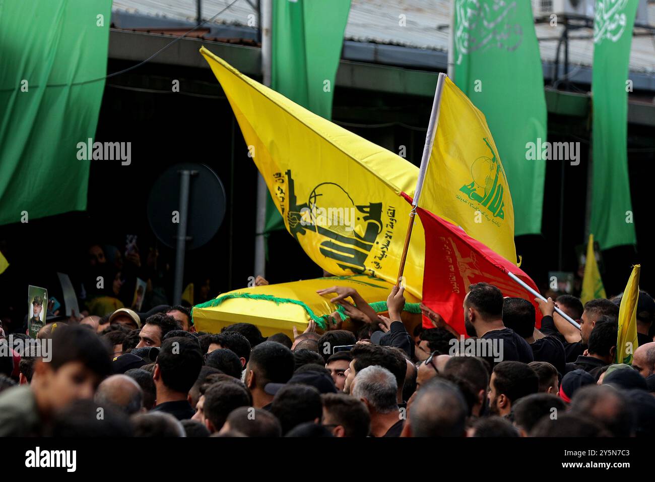 Beirut, Beirut, Lebanon. 22nd Sep, 2024. The coffin of pro-Iranian top ...