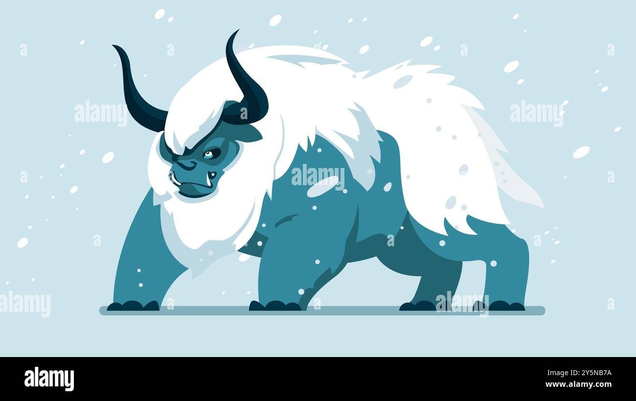 Strong yeti animal with huge body, monster character design set, angry ...