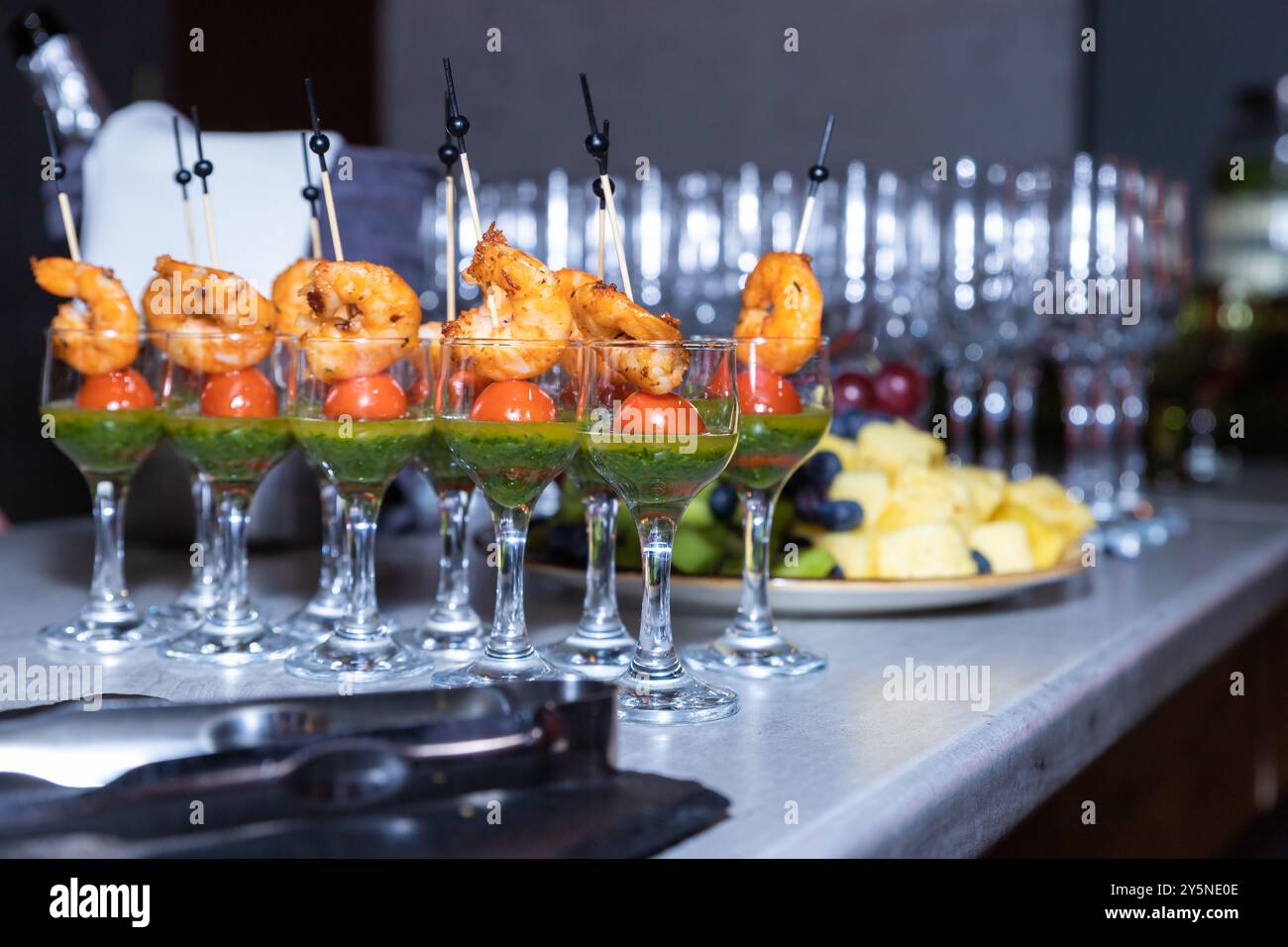 catering buffet with variety of snacks and appetizers at luxury event ...