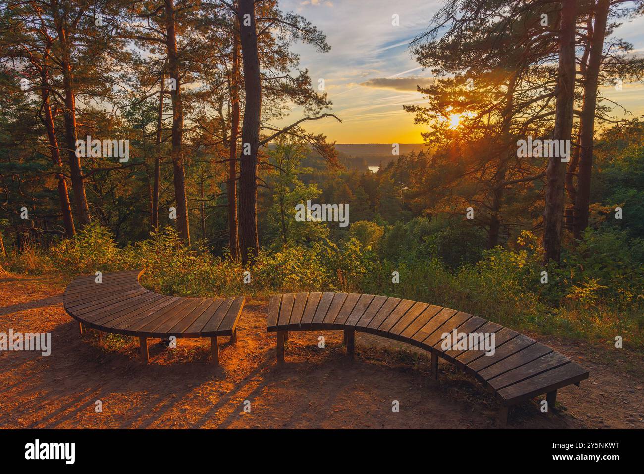 Neris river as seen from the Hill Fort of Naujoji Reva in Silenai ...