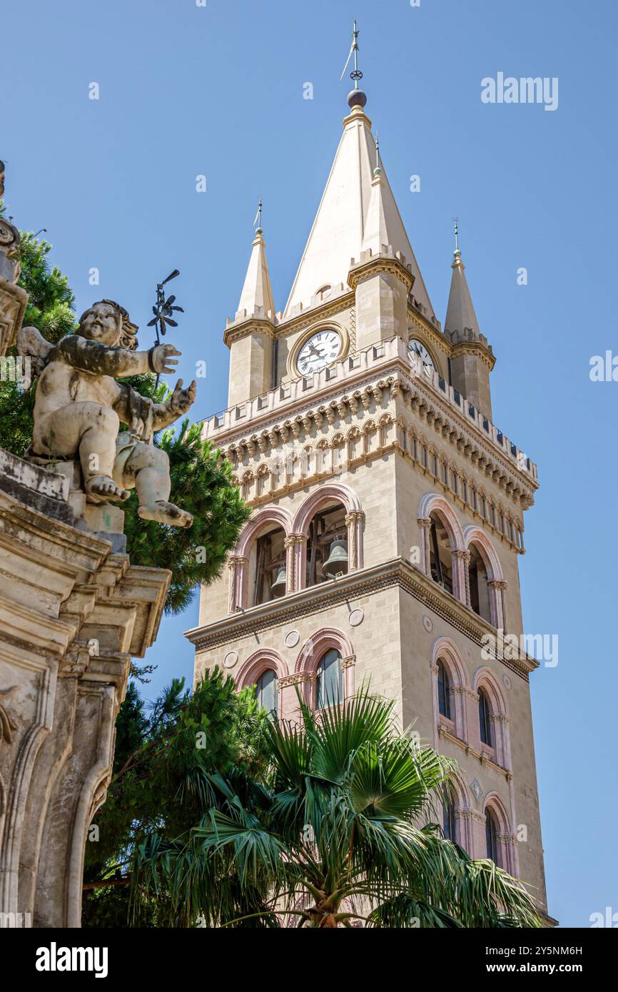 Messina Sicily Italy,Zona pedonale,Piazza Duomo,outside exterior,world ...