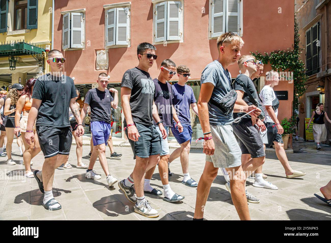 Corfu Greece,Old Town,Nikiforou Theotoki street,teen boys,students ...