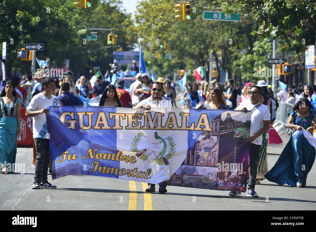 A general view of the 48th Queens Hispanic Parade 2024 marches down ...