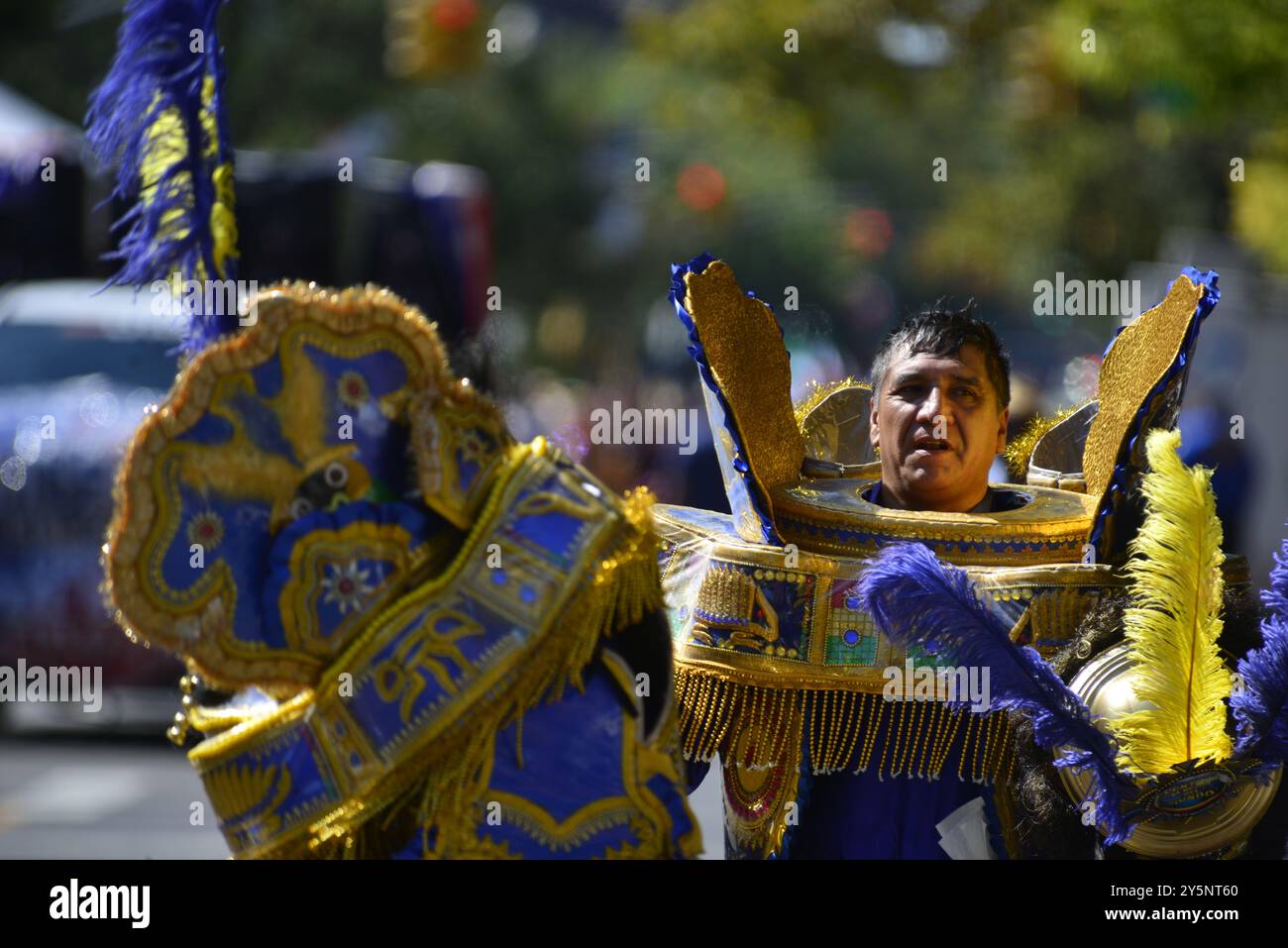 A general view of the 48th Queens Hispanic Parade 2024 marches down ...