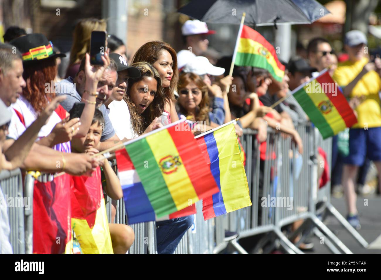 A general view of the 48th Queens Hispanic Parade 2024 marches down ...