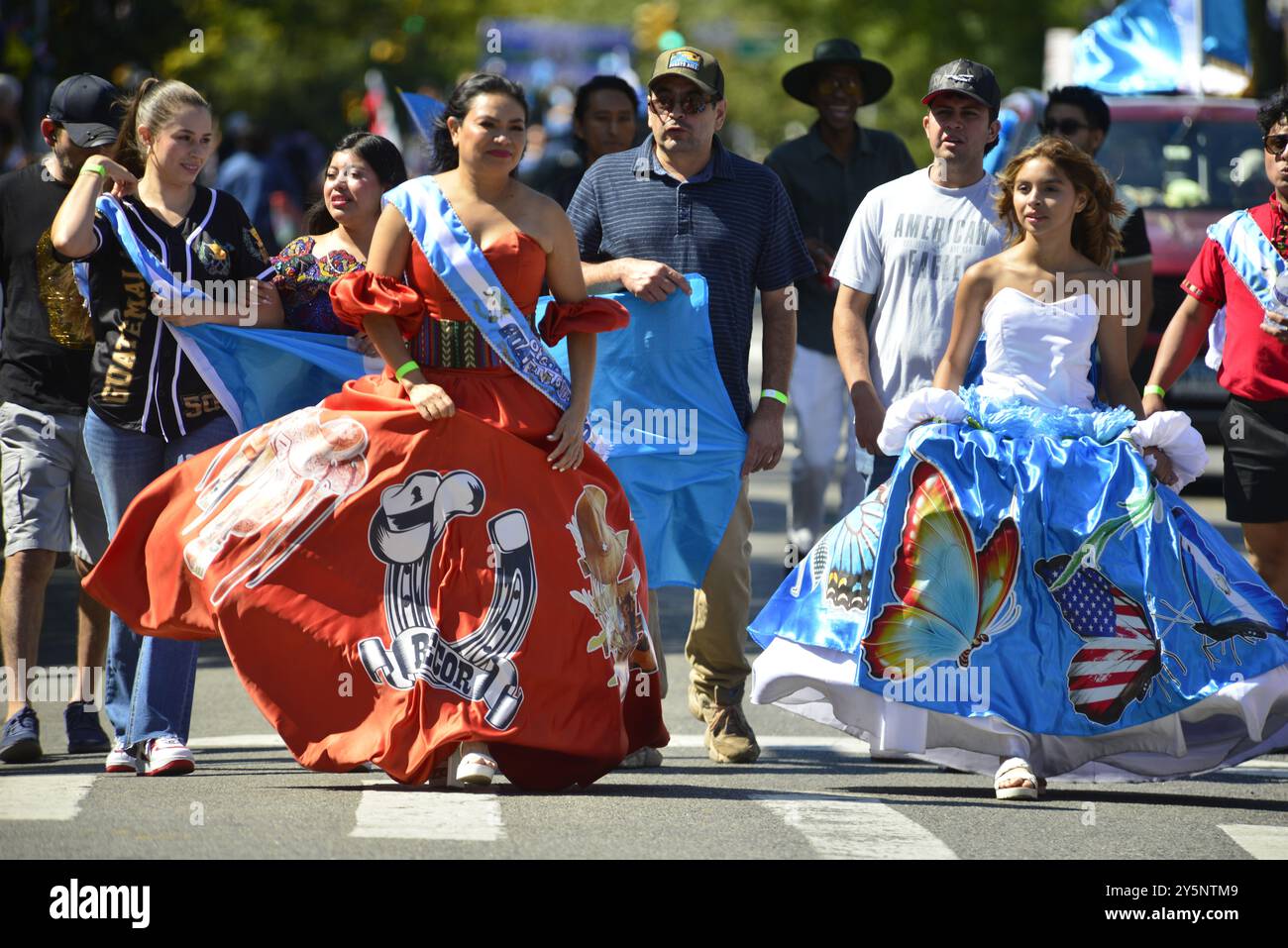 A general view of the 48th Queens Hispanic Parade 2024 marches down ...