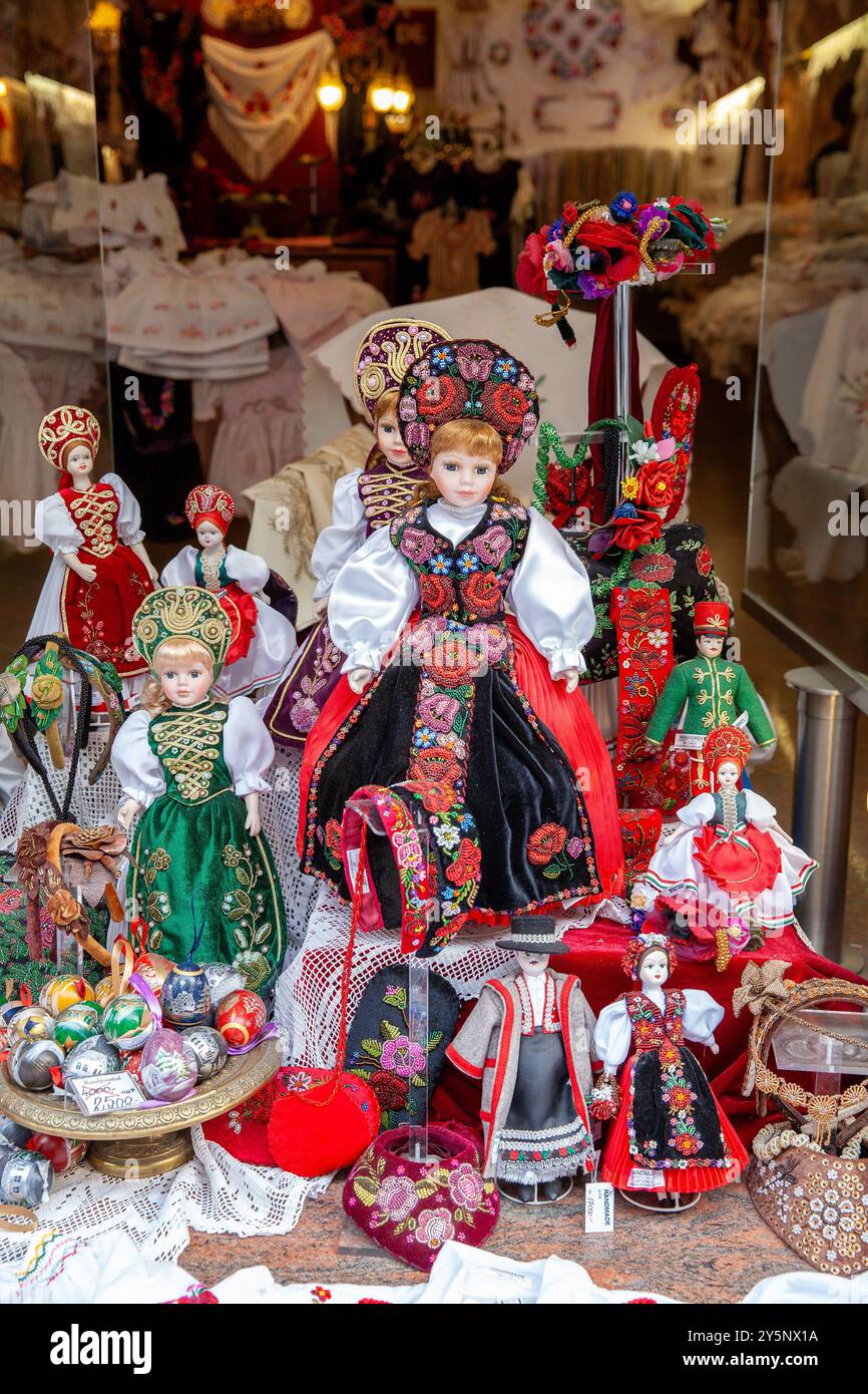 Shop Window Display Of Traditional Hungarian Dolls For Sale, Tourist ...