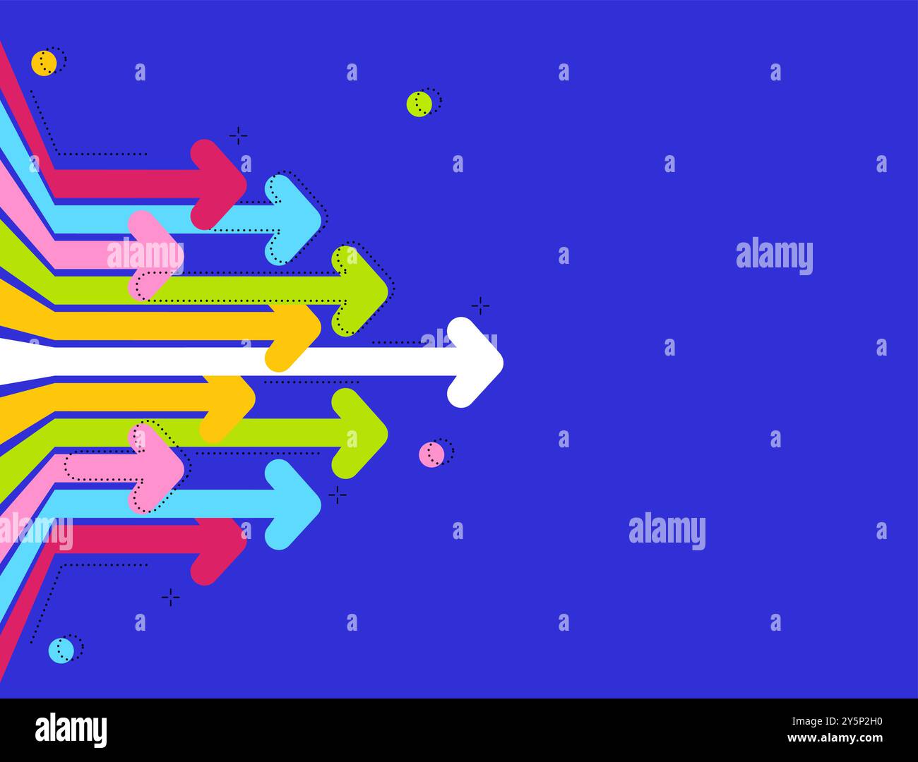 Abstract financial background with rainbow arrows. Concept of moving forward and success Stock ...