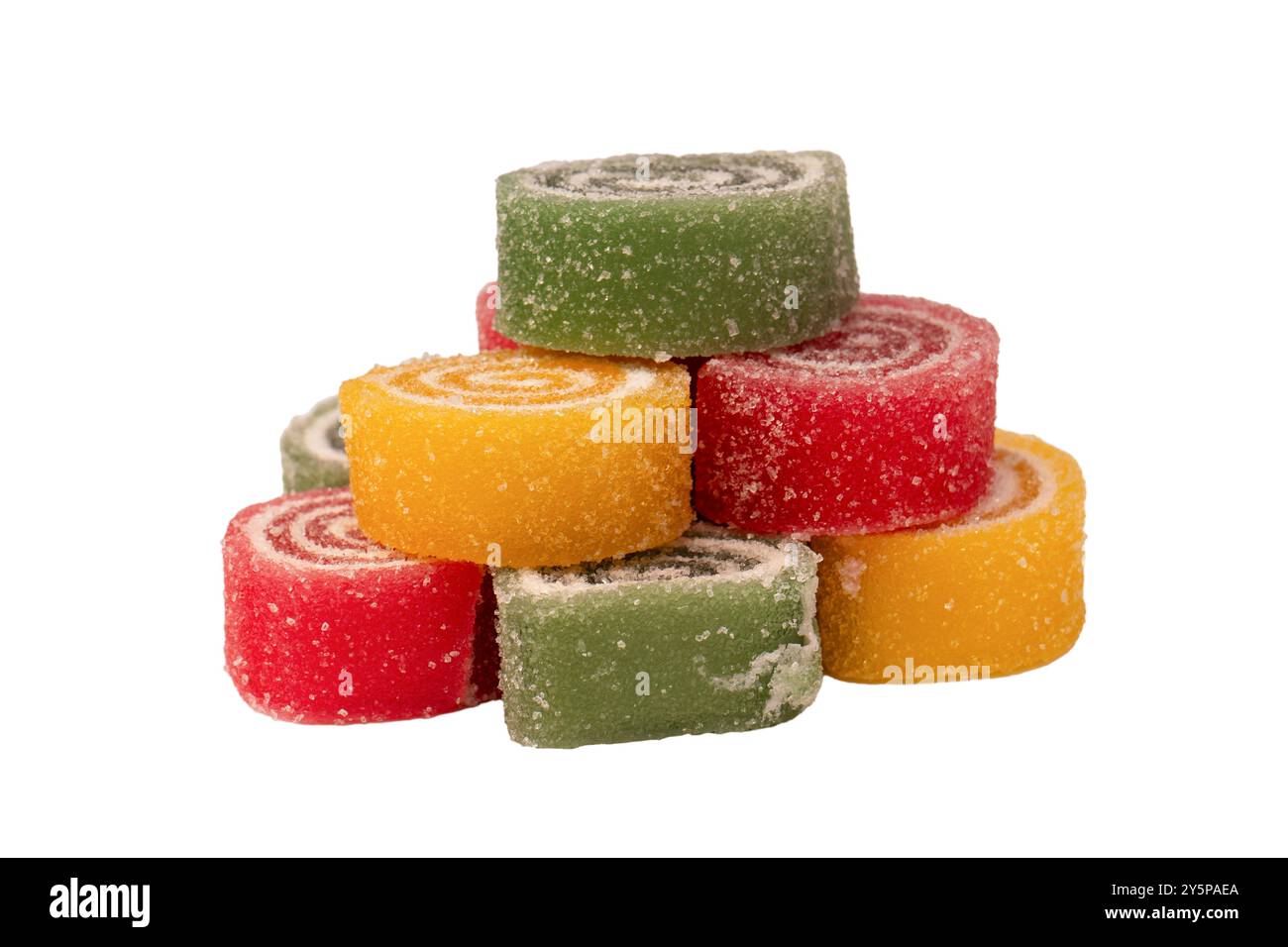 Jelly sweet candy roll isolated on a white background. Marmalade candy ...