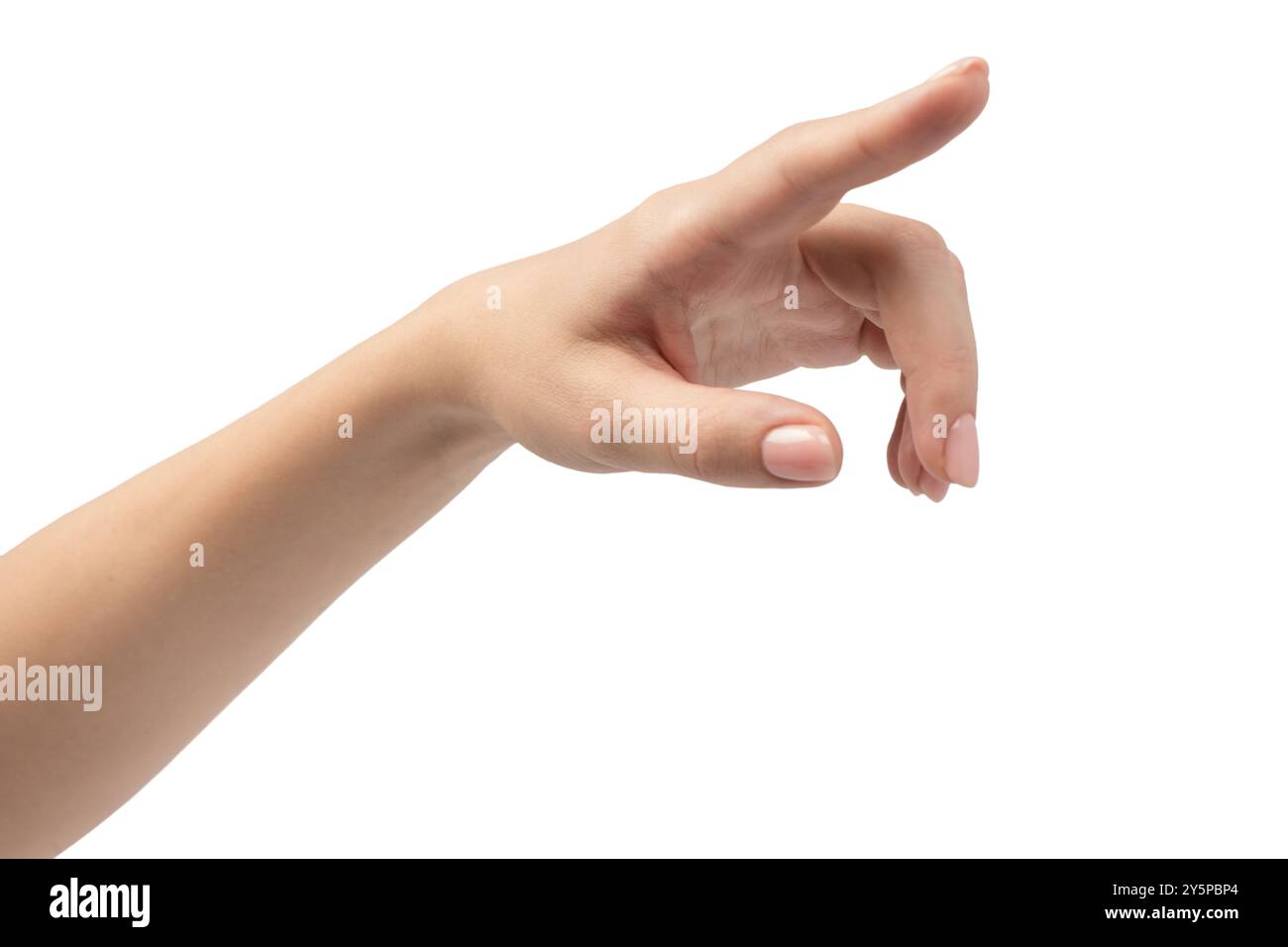 Woman hand show finger number one isolated on a white background Stock ...