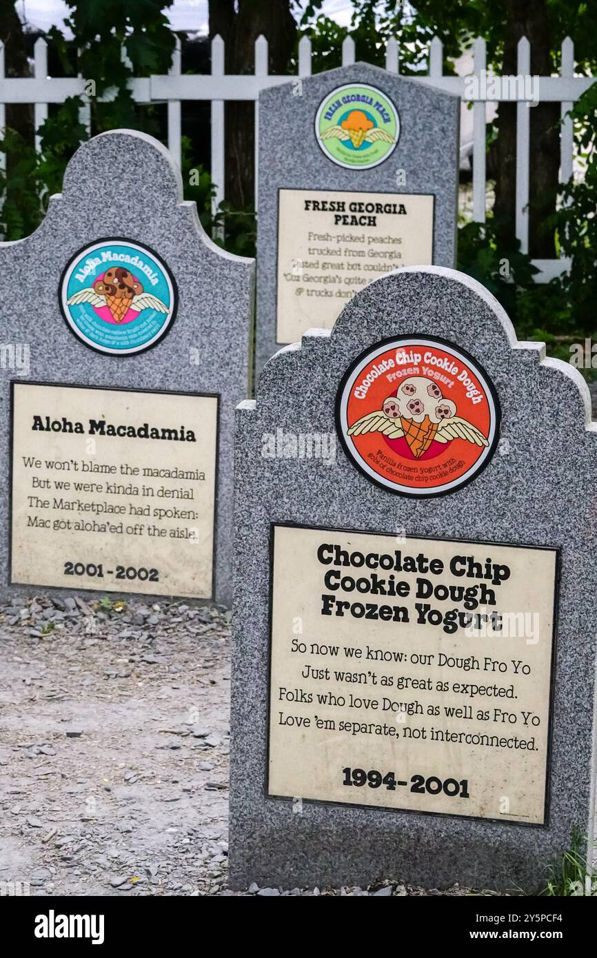 A humorous tombstone dedicated to former flavors of Ben & Jerry’s Ice ...