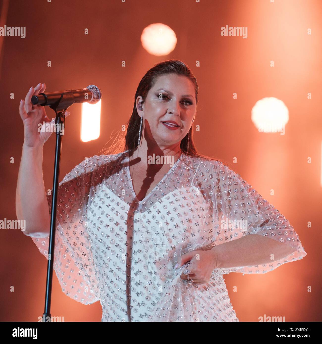 Niña Pastori ( Maria Rosa Garcia) during a performance at the WiZink ...