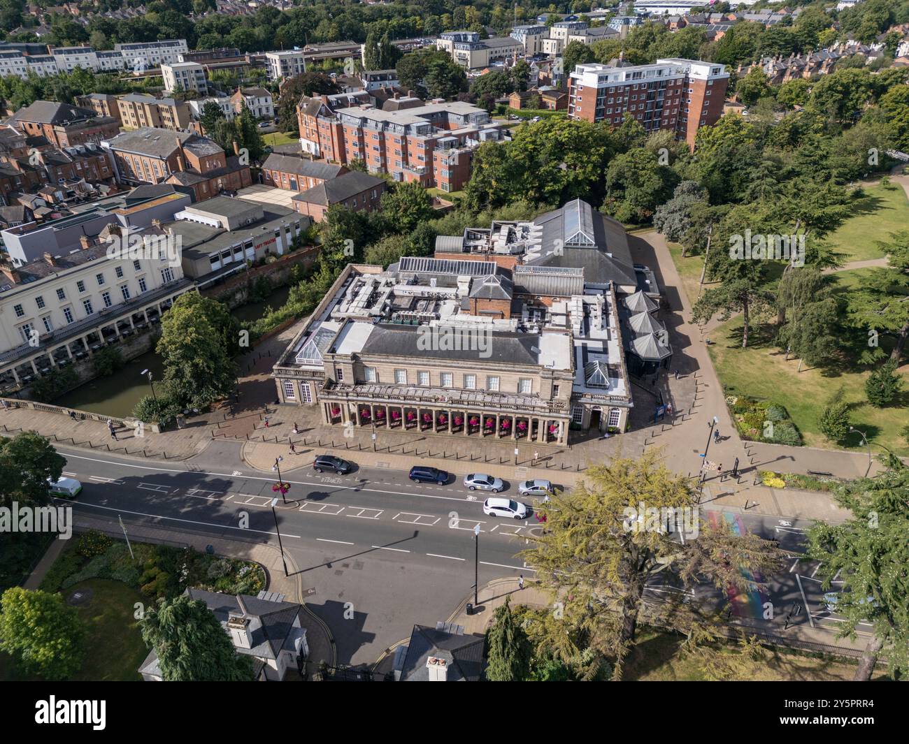 Aerial view of the Royal Pump Rooms in Royal Leamington Spa ...