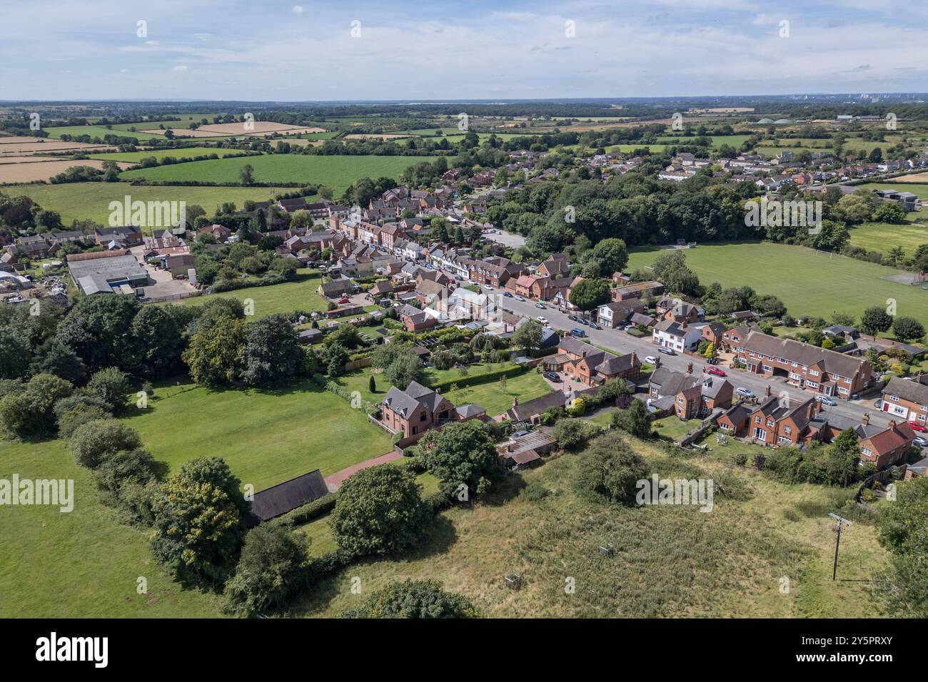 Aerial view of the typical English village of Brinklow (CV23 ...