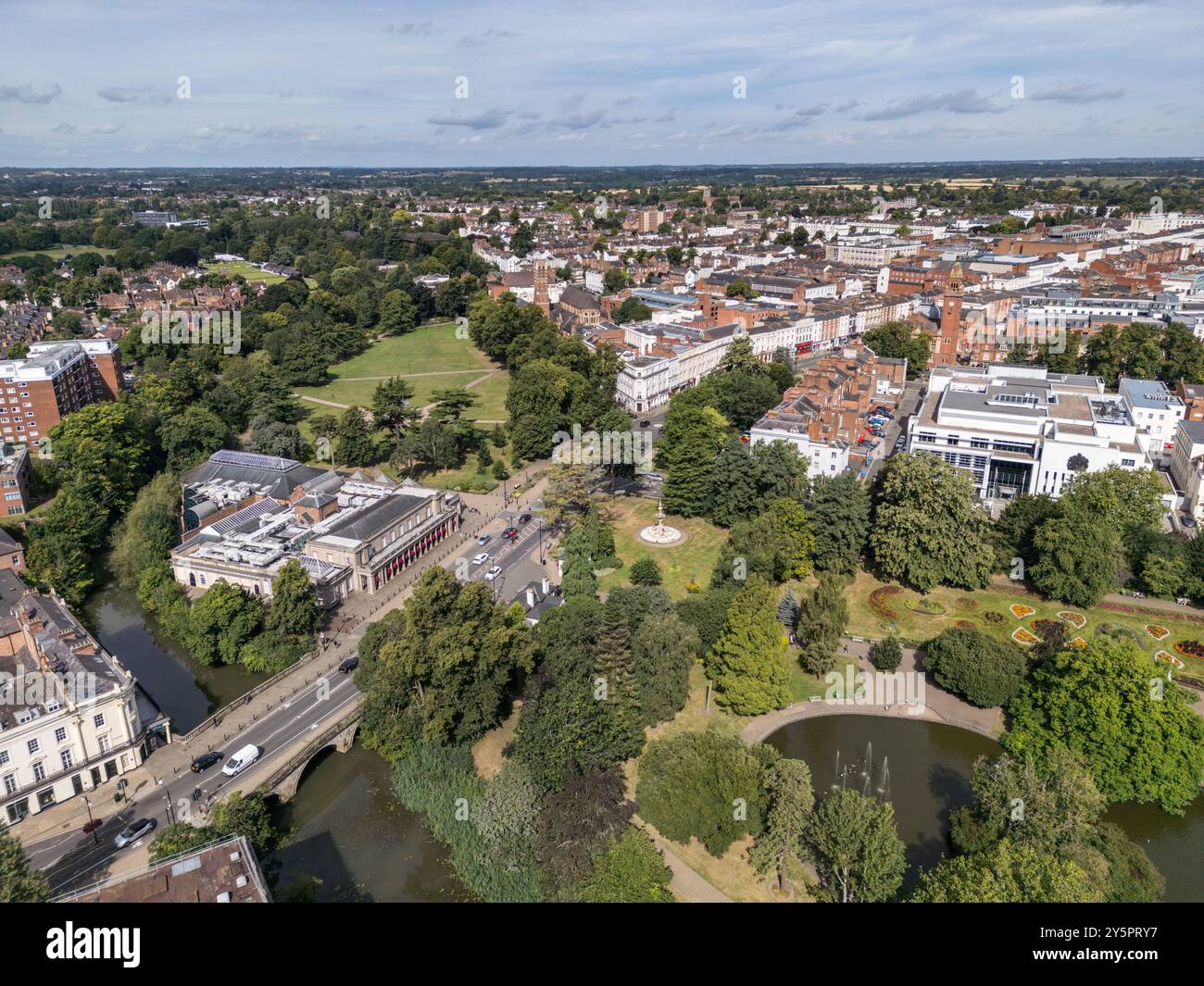 Aerial view of the Royal Pump Rooms in Royal Leamington Spa ...