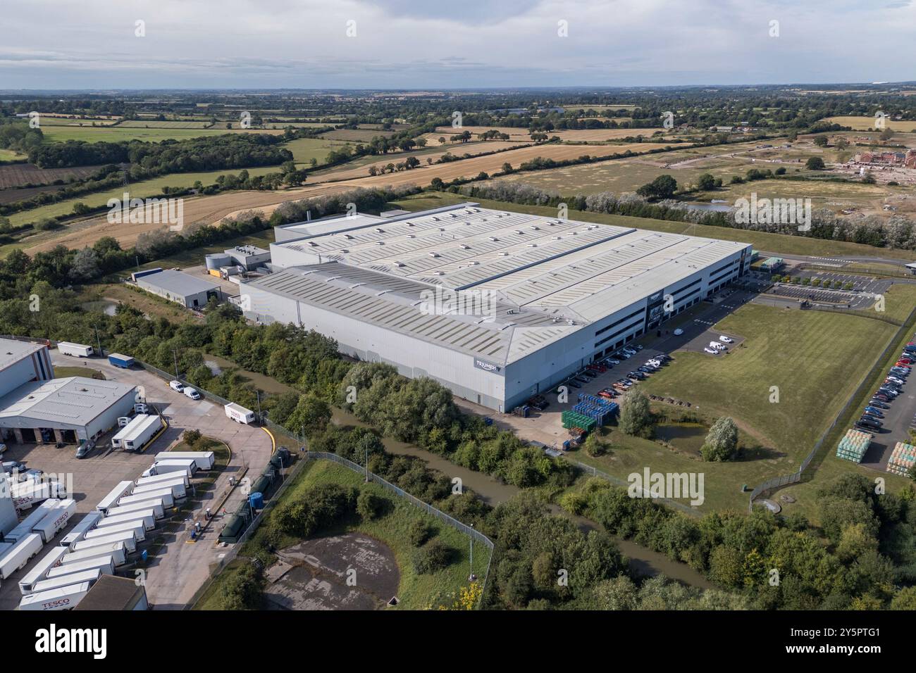 Aerial view of the Triumph motorcycle factory and home of the Triumph ...