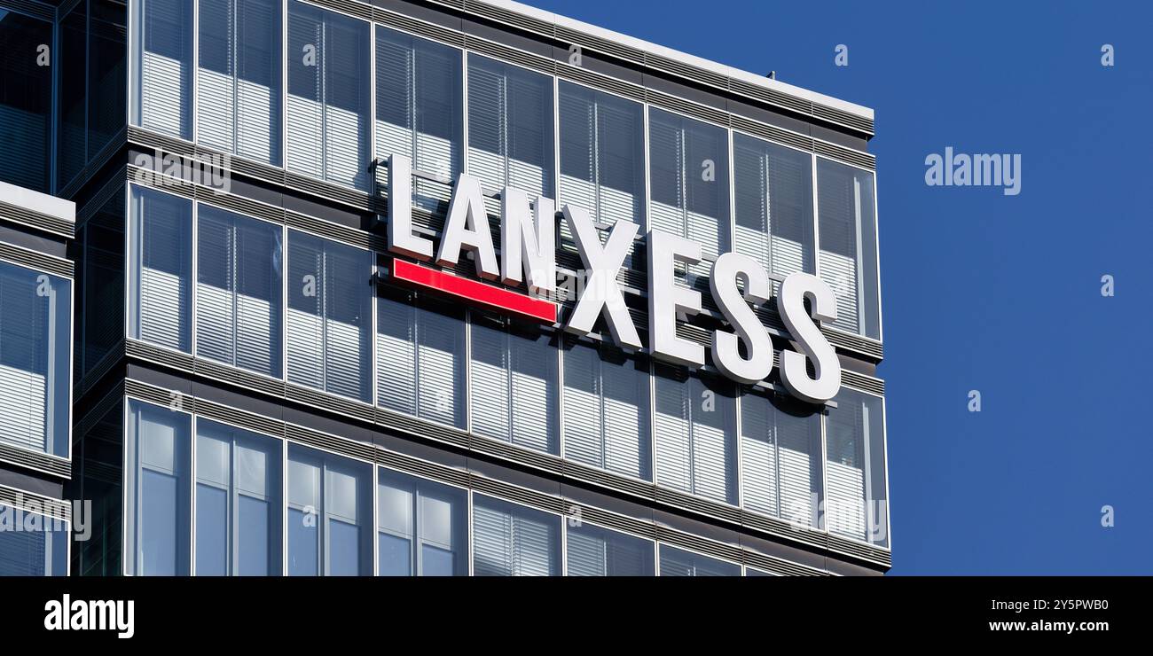Cologne, Germany, September 18 2024: LANXESS AG Logo at Headquarters ...