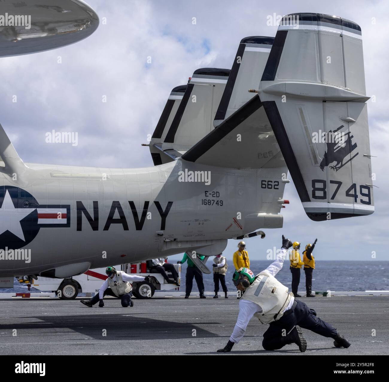 ATLANTIC OCEAN (Sep. 20, 2024) Sailors assigned to the ÒGrey HawksÓ of ...