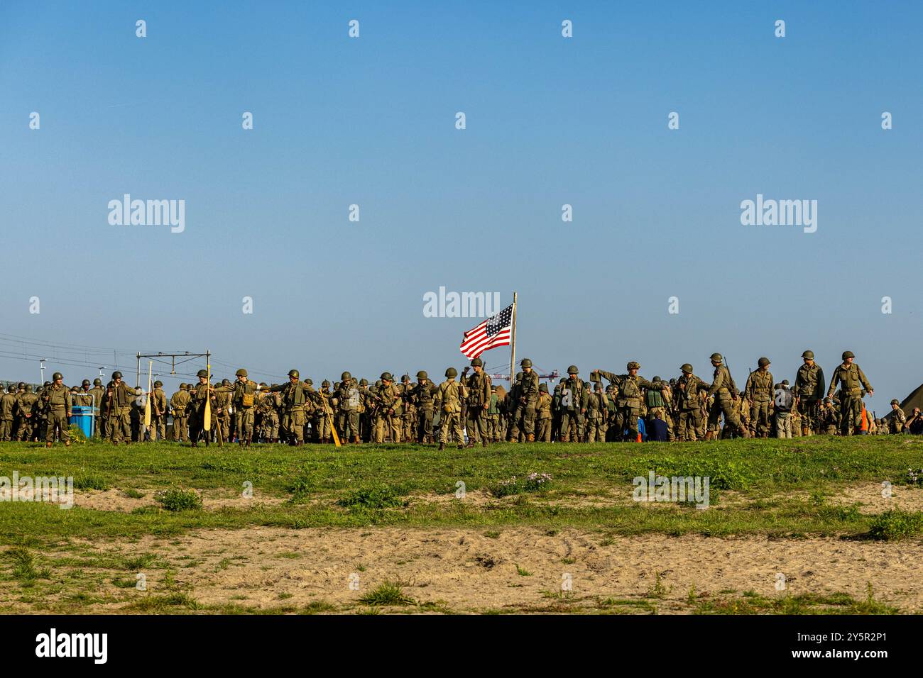 World War II reenactors, as well as U.S. Soldiers assigned to the 82nd ...