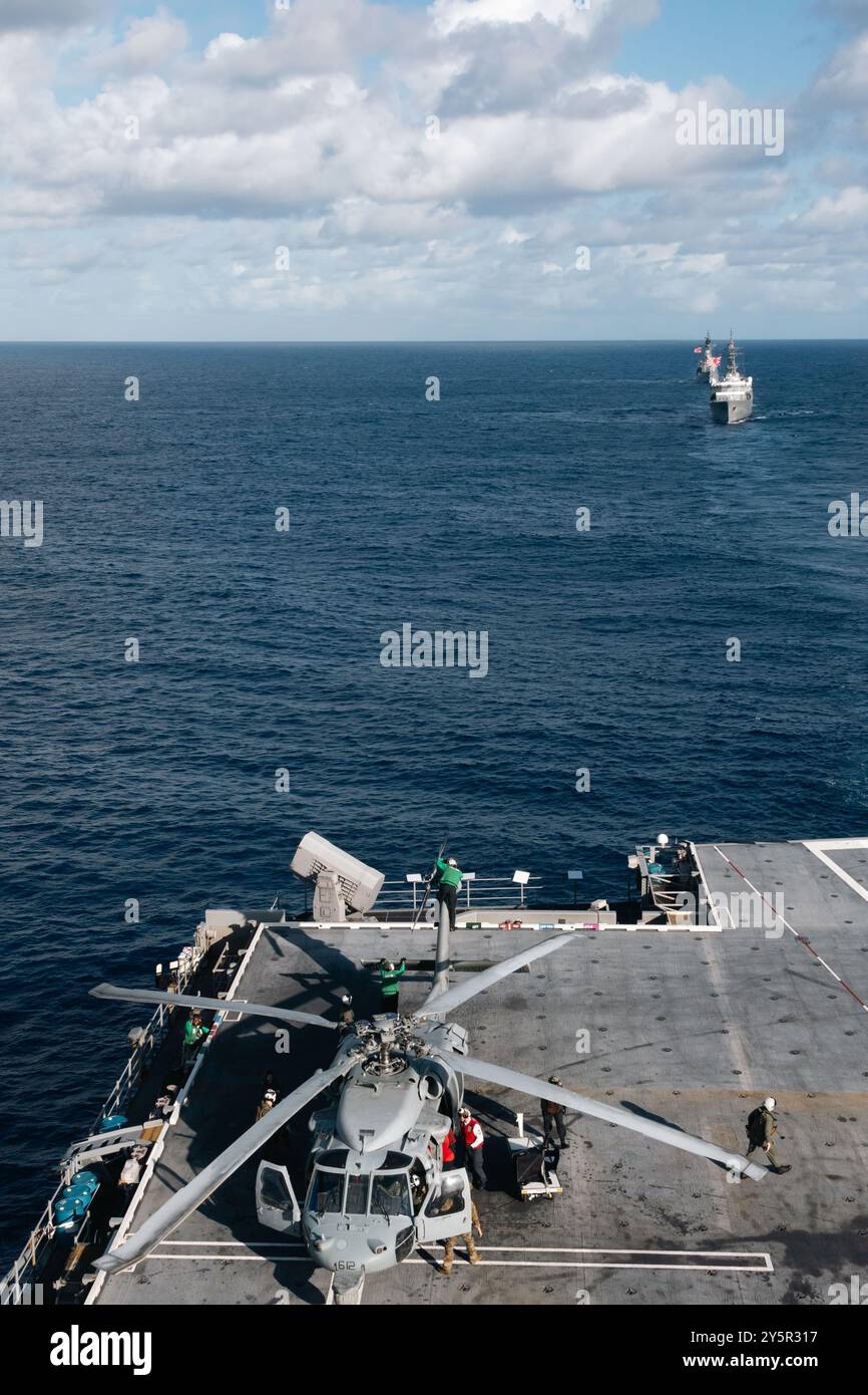 ATLANTIC OCEAN (Sep. 21, 2024) Sailors assigned to the world's largest ...