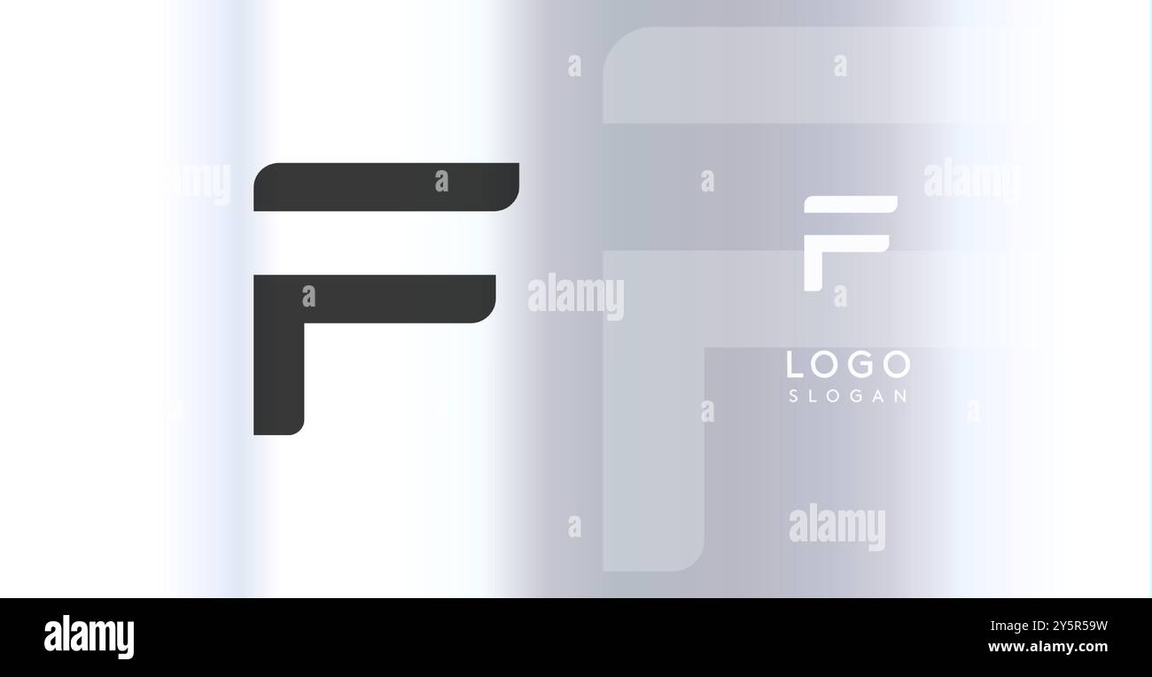 Bold futuristic logo monogram, sleek minimalistic letter F for ...