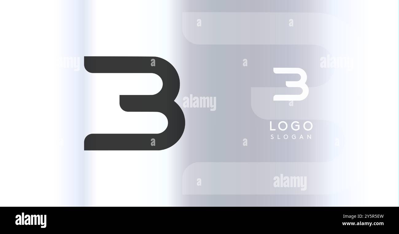 Bold futuristic logo monogram, sleek minimalistic letter B for ...