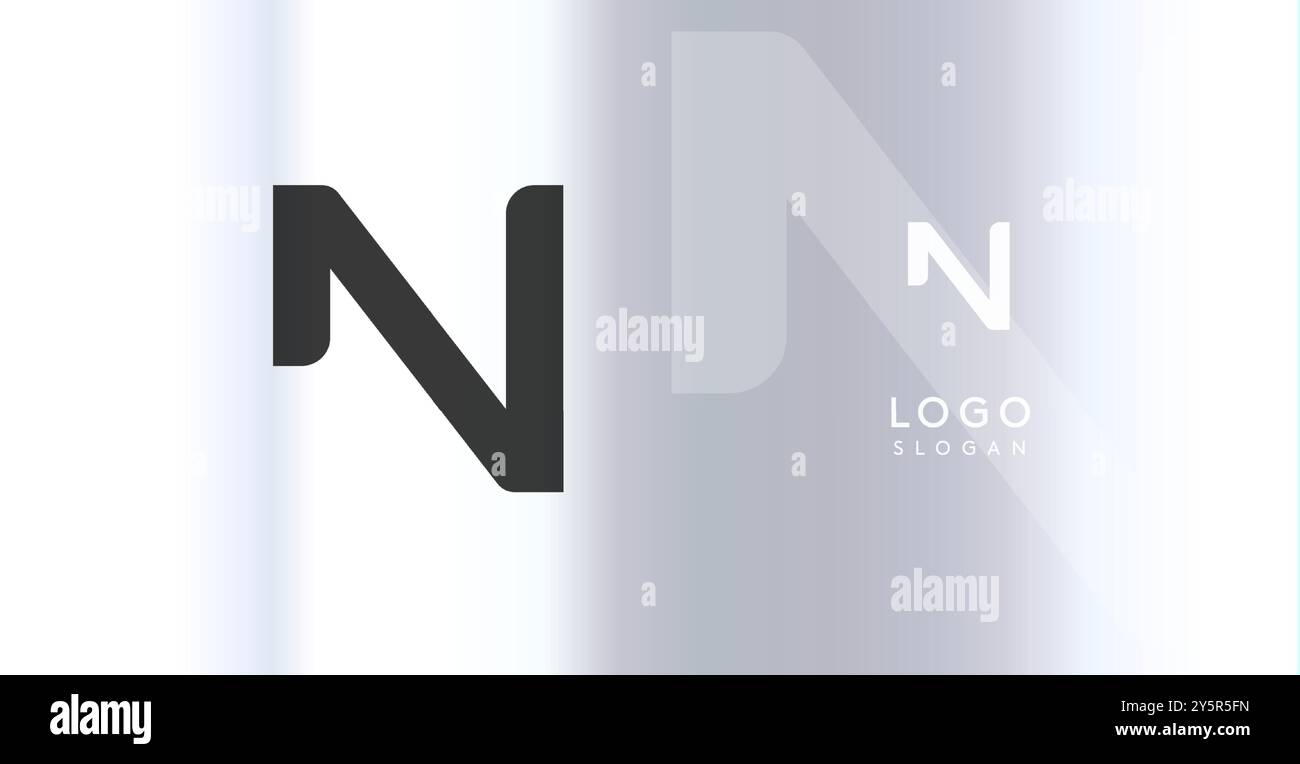Bold futuristic logo monogram, sleek minimalistic letter N for ...