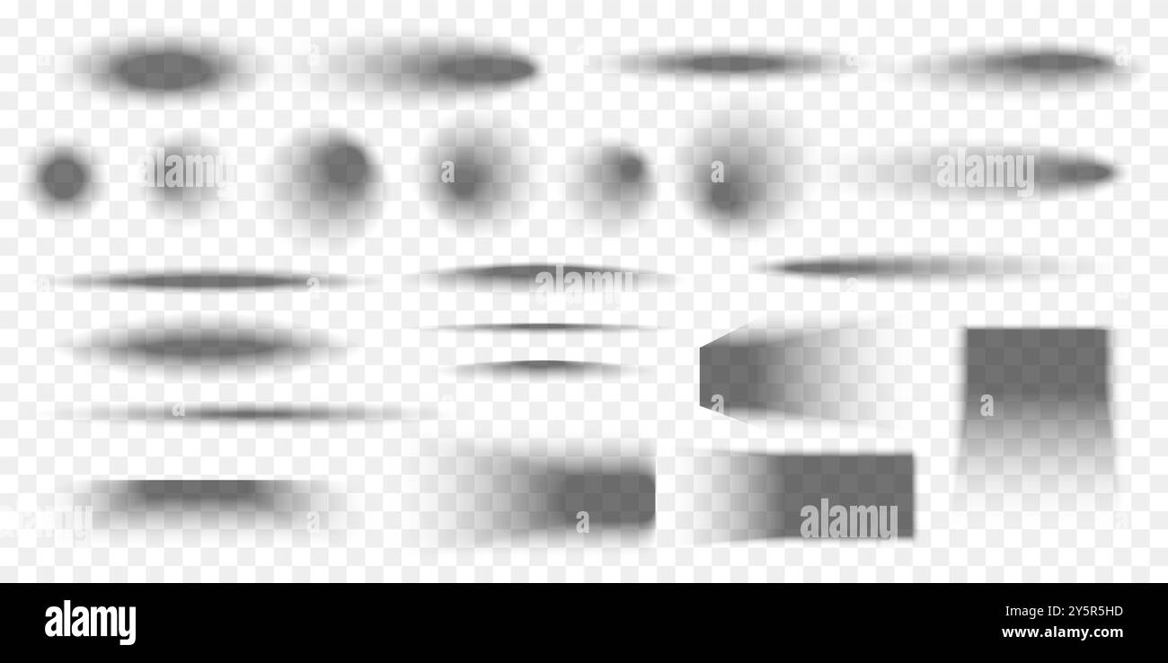 Set of different shadow effects for package mockups. Transparent soft ...