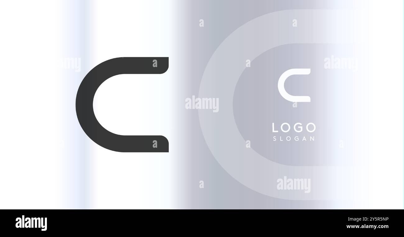 Bold futuristic logo monogram, sleek minimalistic letter C for ...