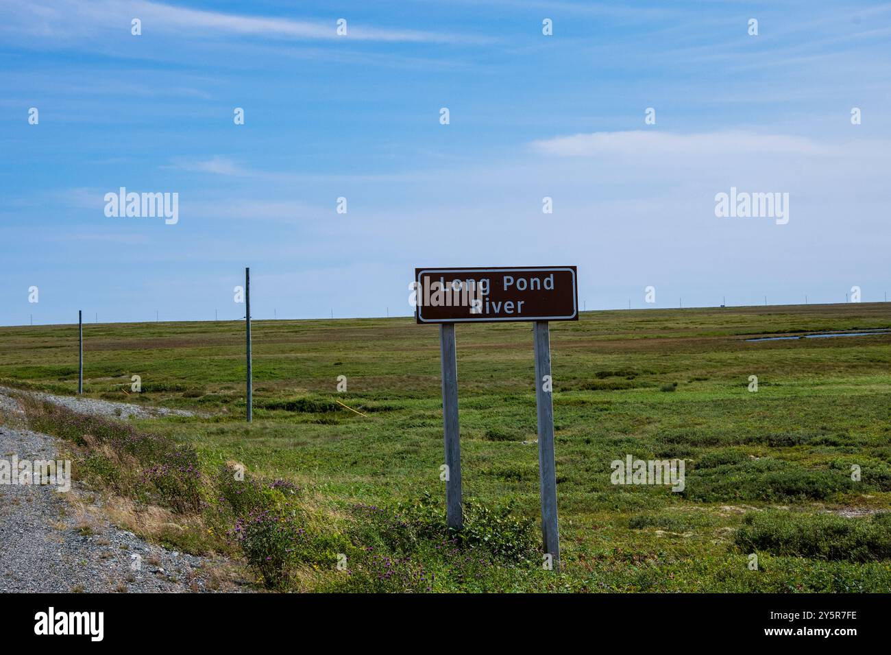 Long Pond River sign on NL 10 in Trepassey, Newfoundland & Labrador ...