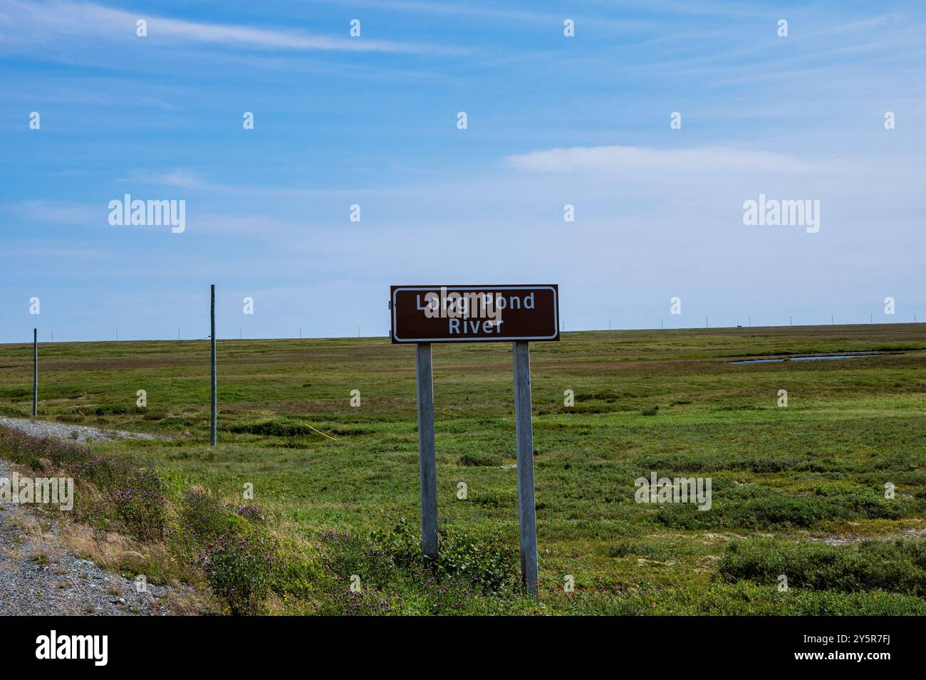 Long Pond River sign on NL 10 in Trepassey, Newfoundland & Labrador ...