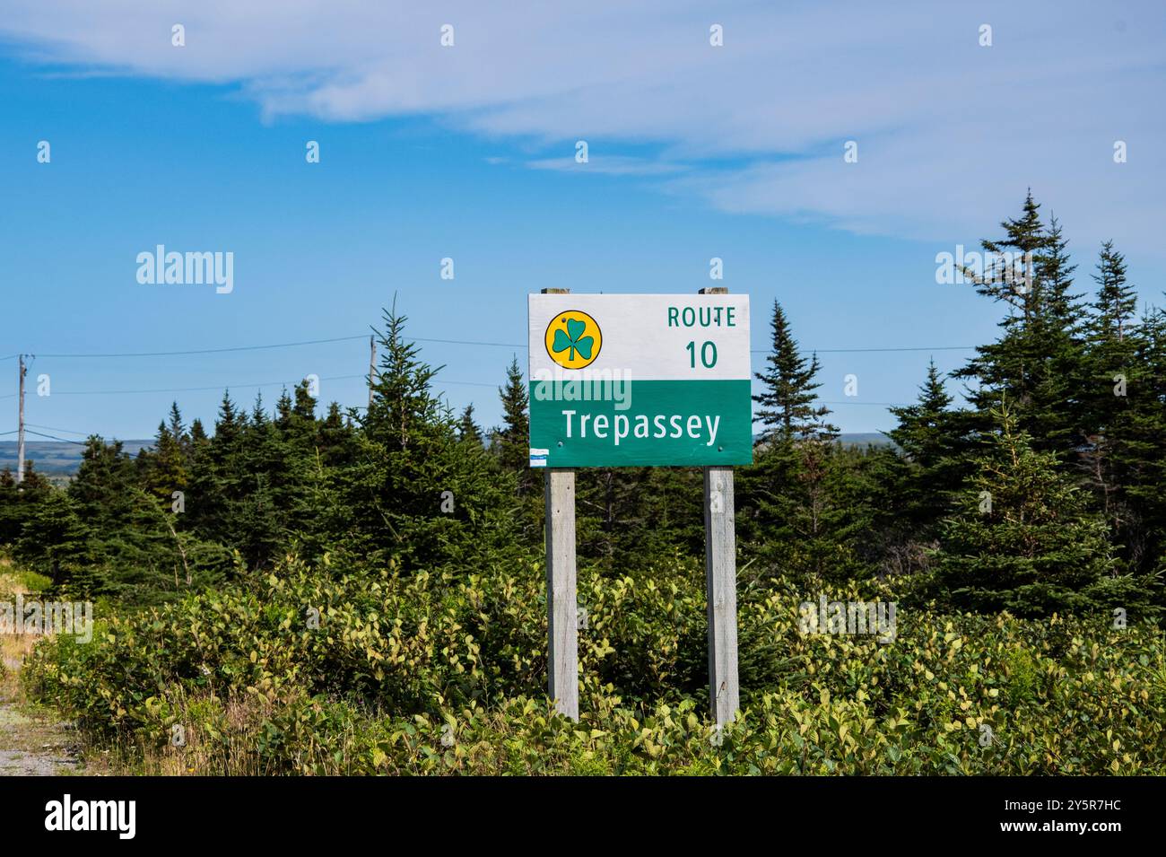 Route 10 sign in Trepassey, Newfoundland & Labrador, Canada Stock Photo ...