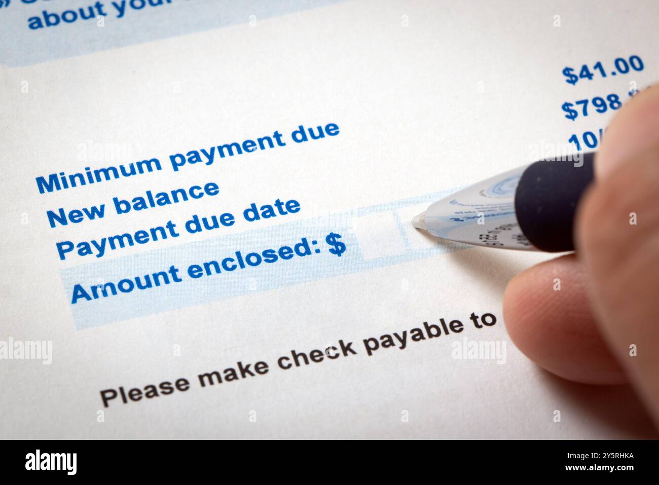 Credit card statement bill Stock Photo - Alamy