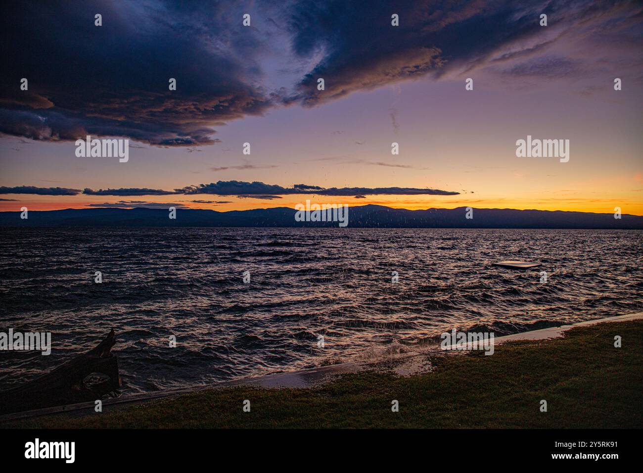 Sunset Flathead lake, Montana Stock Photo - Alamy