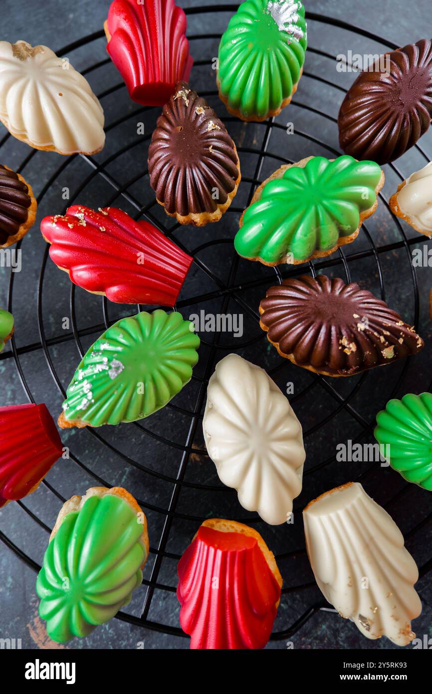 Madeleine cookies berry chocolate mint hi-res stock photography and ...