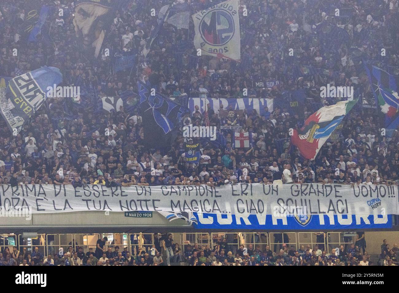 Milan, Italy - september 22 2024 - Inter-Milan serie A - banner curva ...
