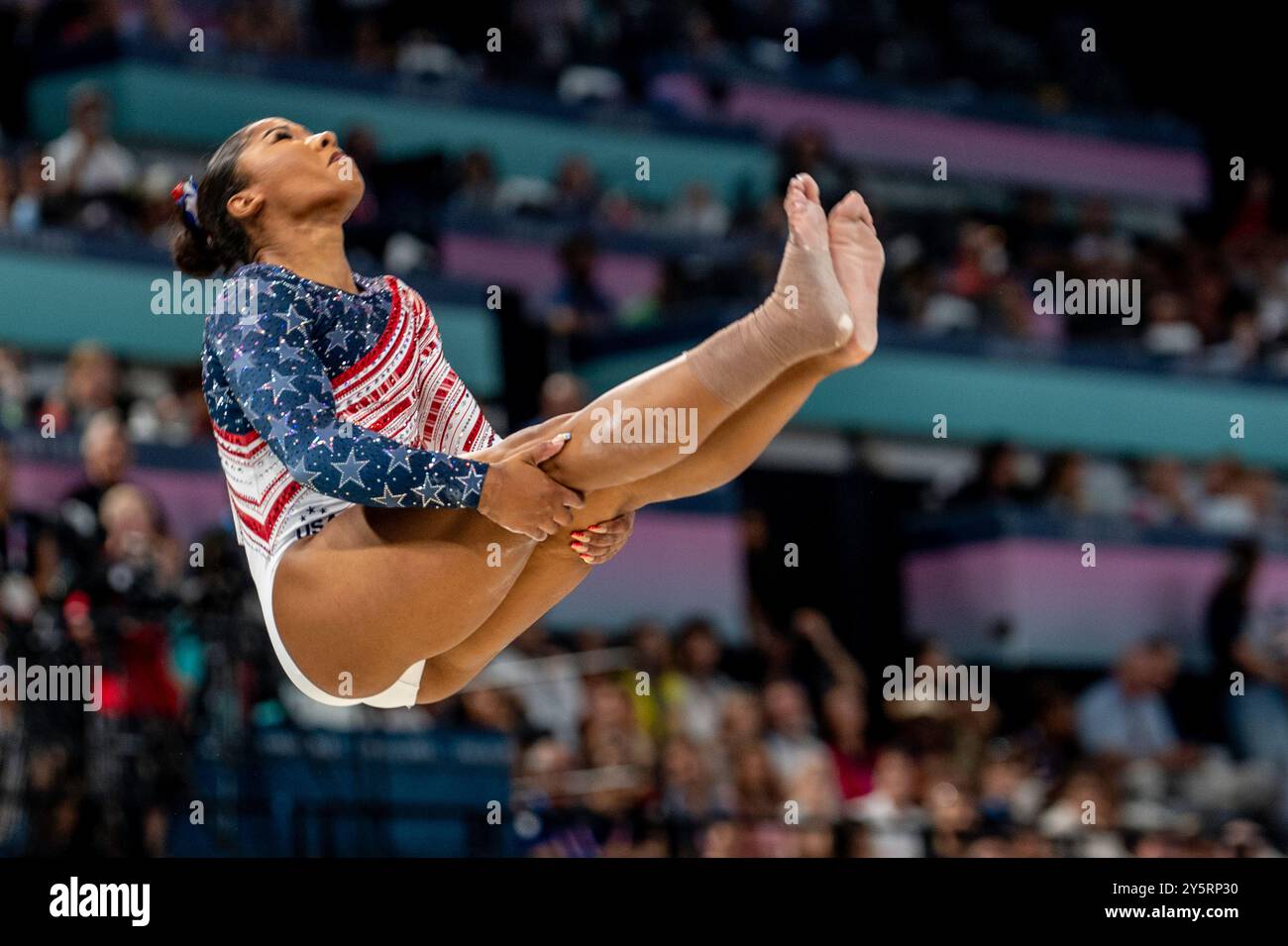 Jordan Chiles (USA) competes on the balance beam during the Women's ...