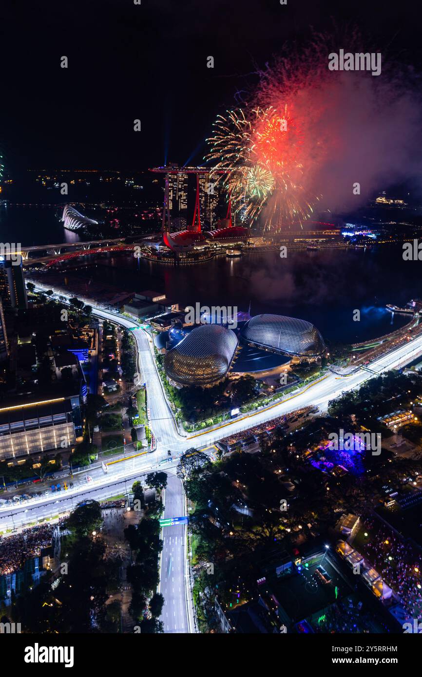 illustration track, piste, fireworks during the Formula 1 Singapore ...