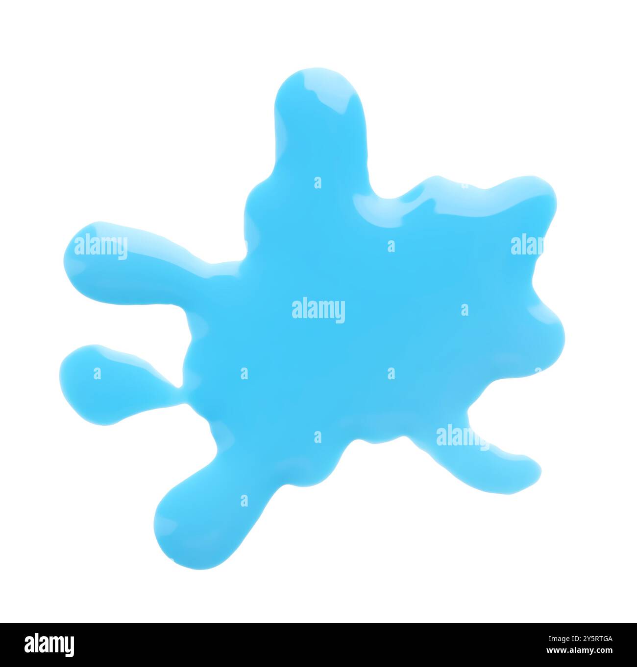 Blot of light blue printer ink isolated on white, top view Stock Photo ...