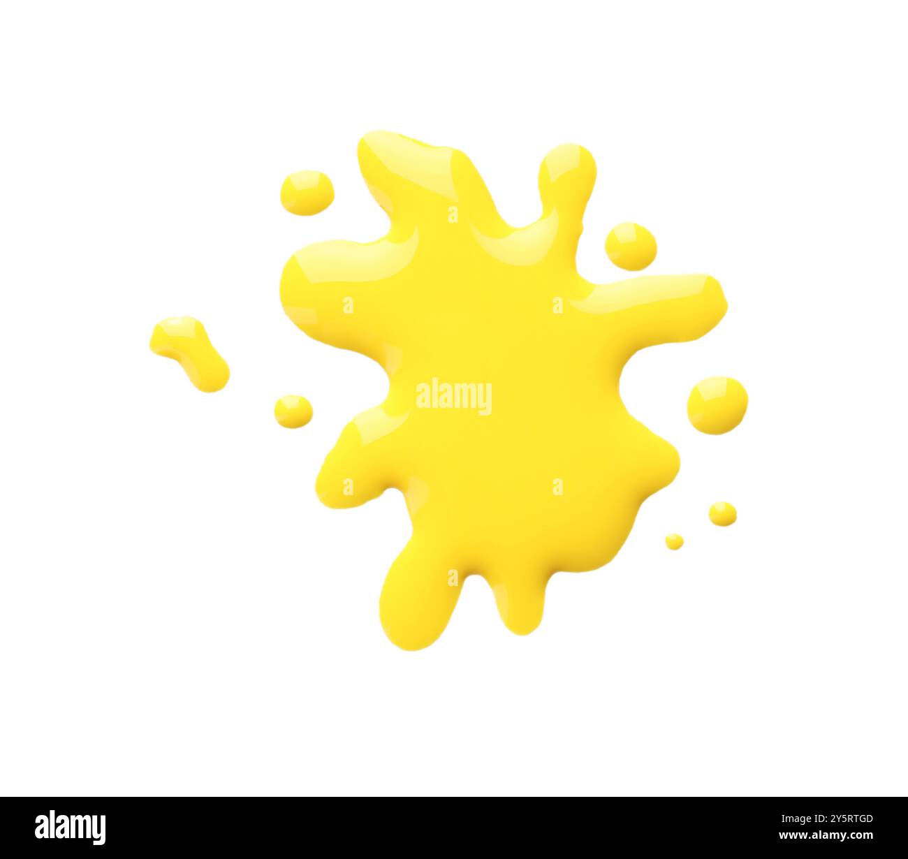 Blot of yellow printer ink isolated on white, top view Stock Photo - Alamy